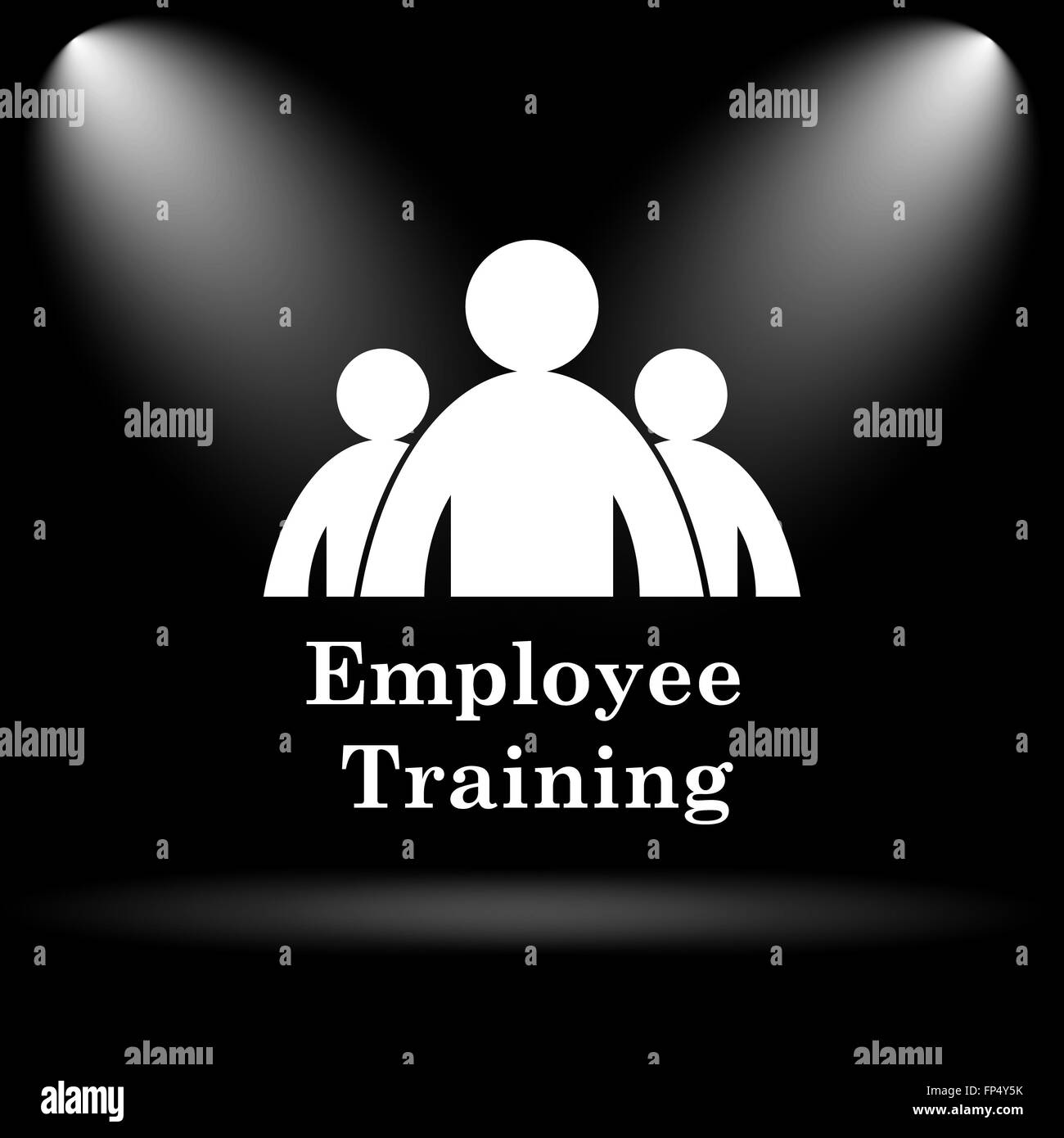 Employee training icon. Internet button on black background Stock Photo ...