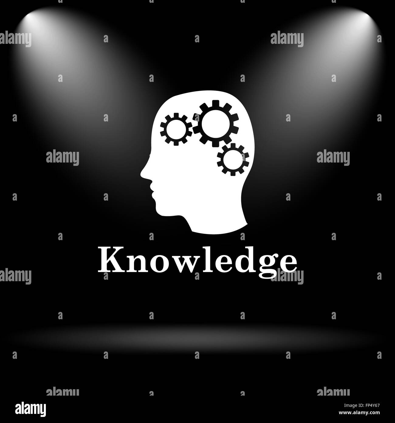Knowledge icon. Internet button on black background Stock Photo - Alamy