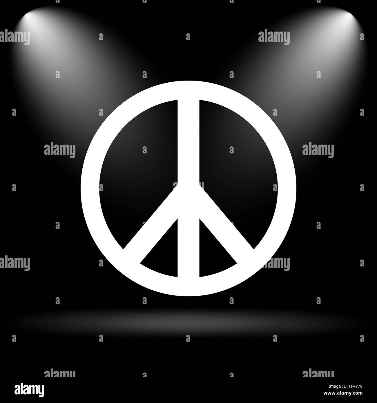 Peace icon. Internet button on black background Stock Photo - Alamy