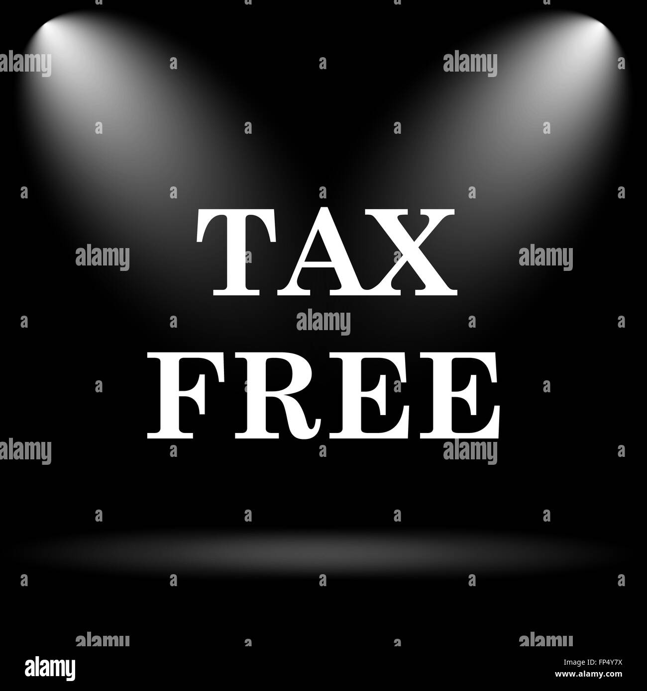 Tax free icon. Internet button on black background Stock Photo - Alamy