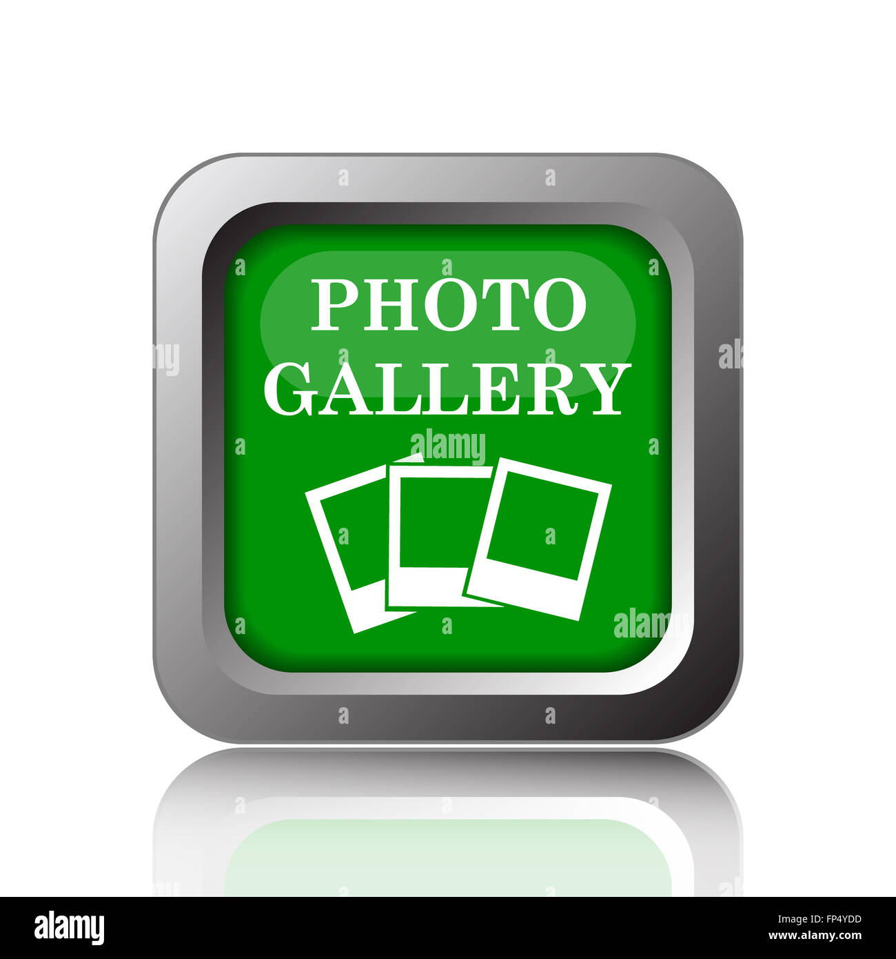 Photo gallery icon. Internet button on black background Stock Photo - Alamy