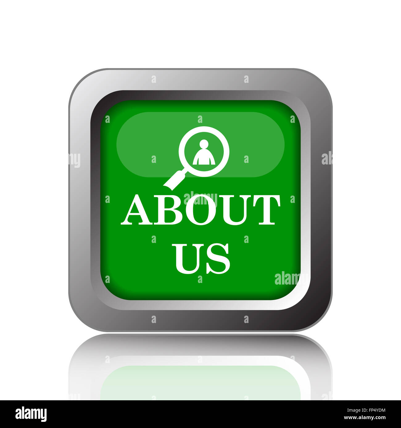 About us icon. Internet button on black background Stock Photo - Alamy