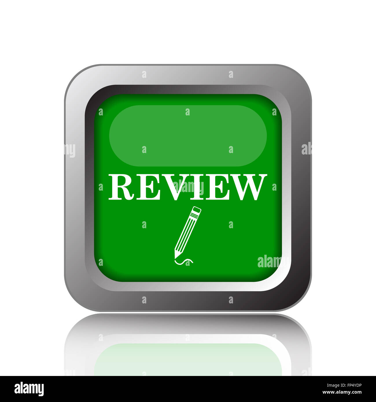 Review icon. Internet button on black background Stock Photo - Alamy
