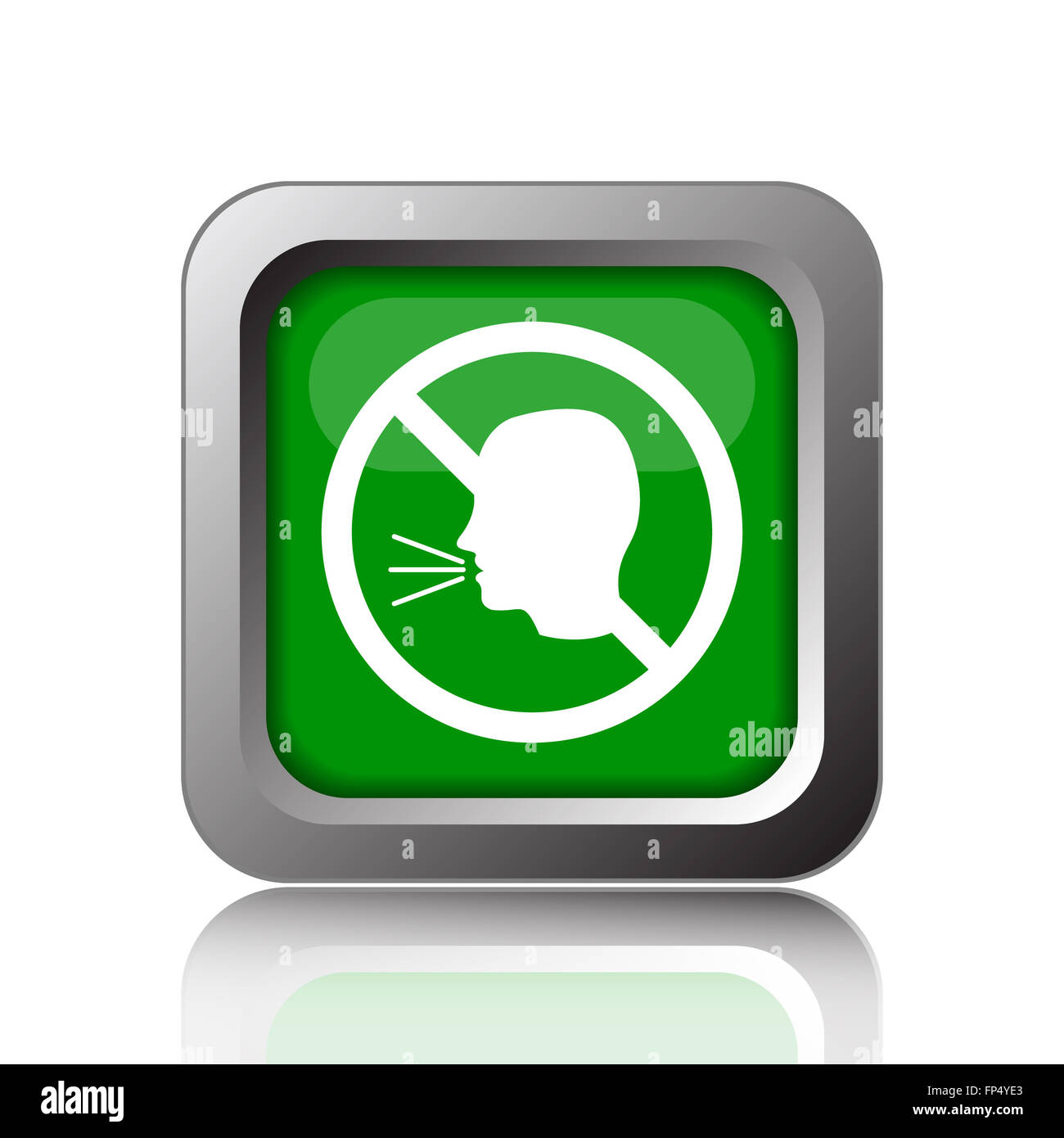 No talking icon. Internet button on black background Stock Photo - Alamy