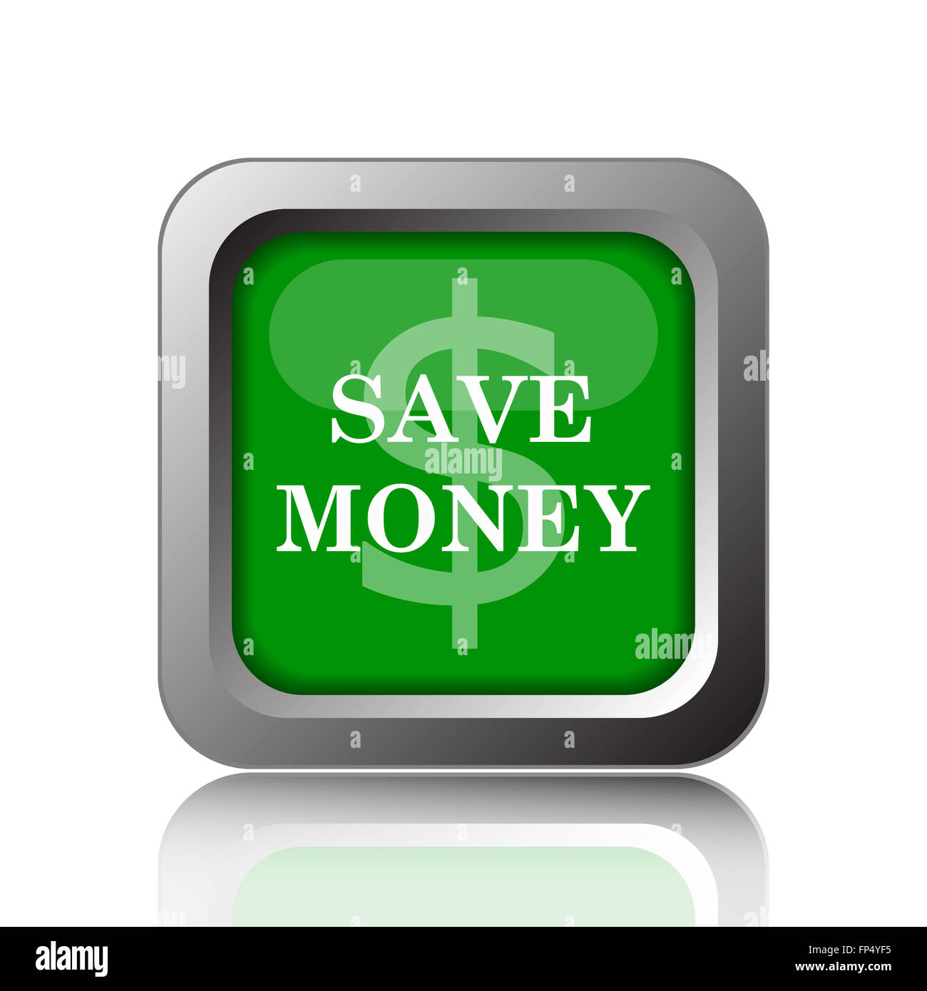 Save money icon. Internet button on black background Stock Photo - Alamy