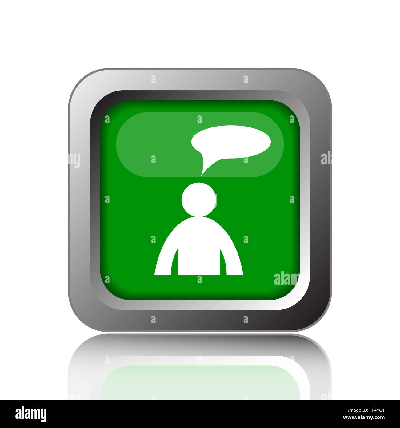 Comments icon. Internet button on black background. - man with bubble ...