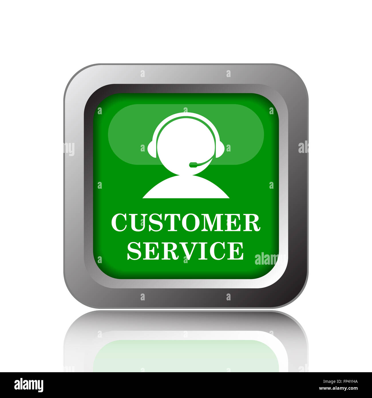 Customer service icon. Internet button on black background Stock Photo ...