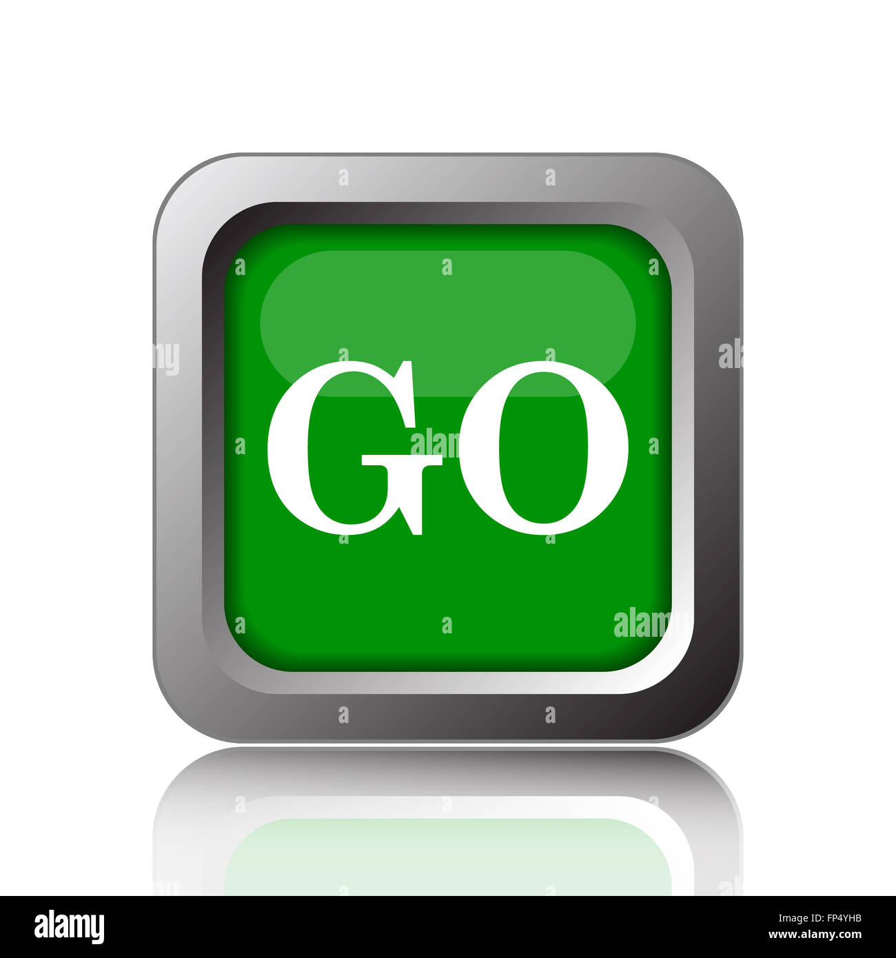 GO icon. Internet button on black background Stock Photo - Alamy