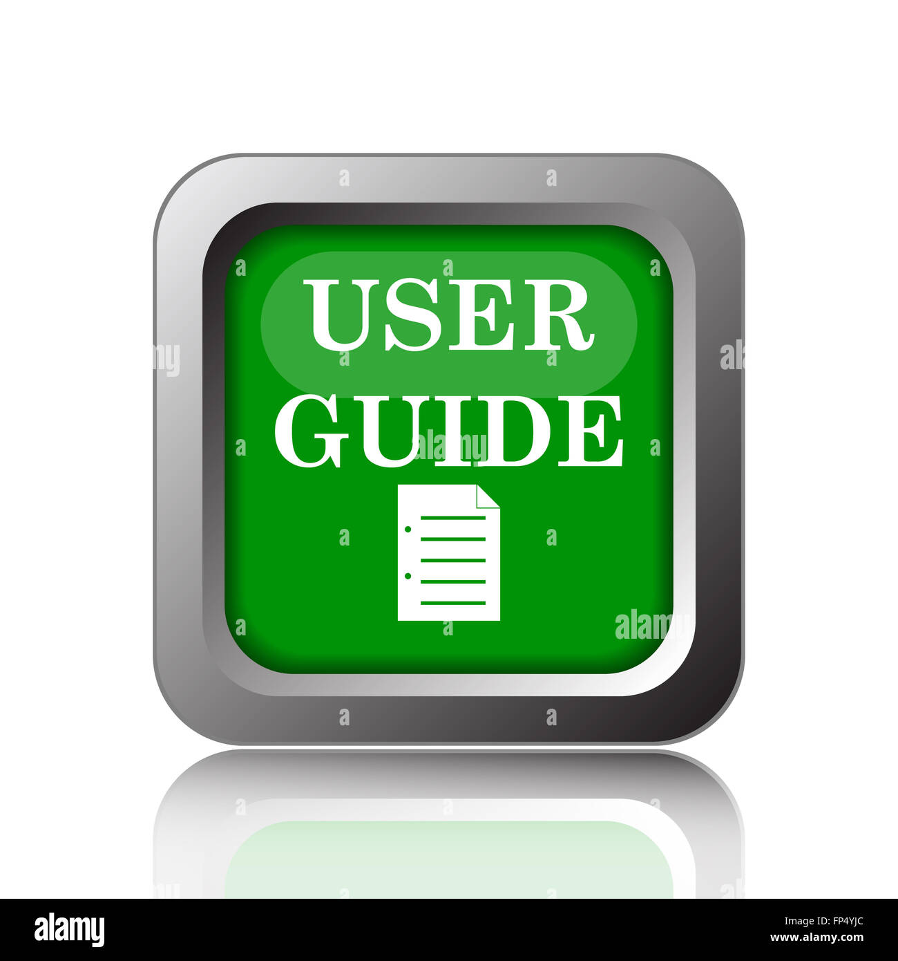 User guide icon. Internet button on black background Stock Photo - Alamy
