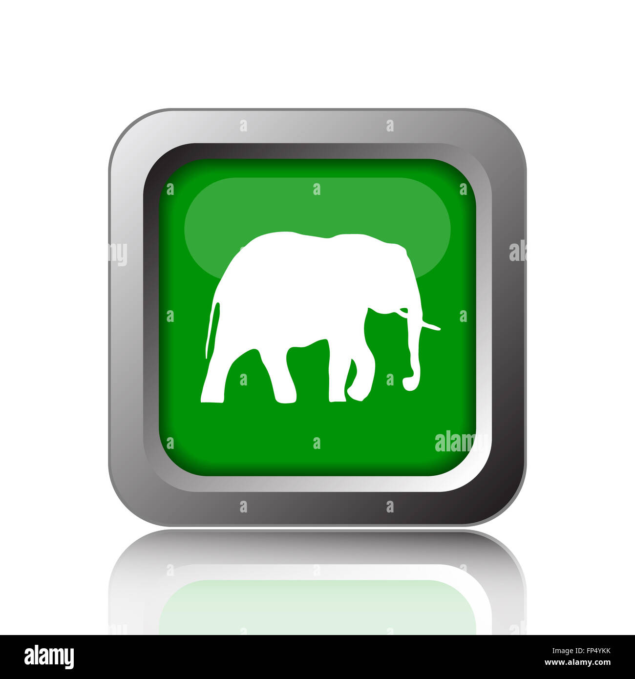Elephant icon. Internet button on black background Stock Photo - Alamy