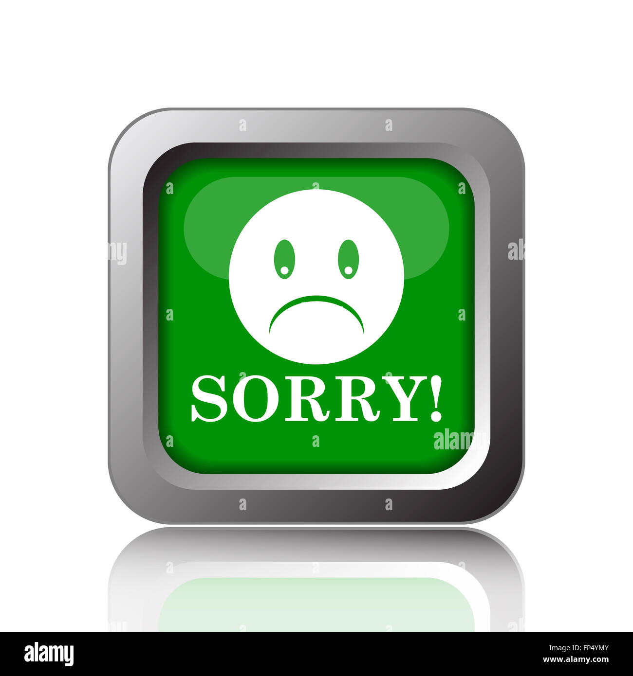 Sorry icon. Internet button on black background Stock Photo - Alamy
