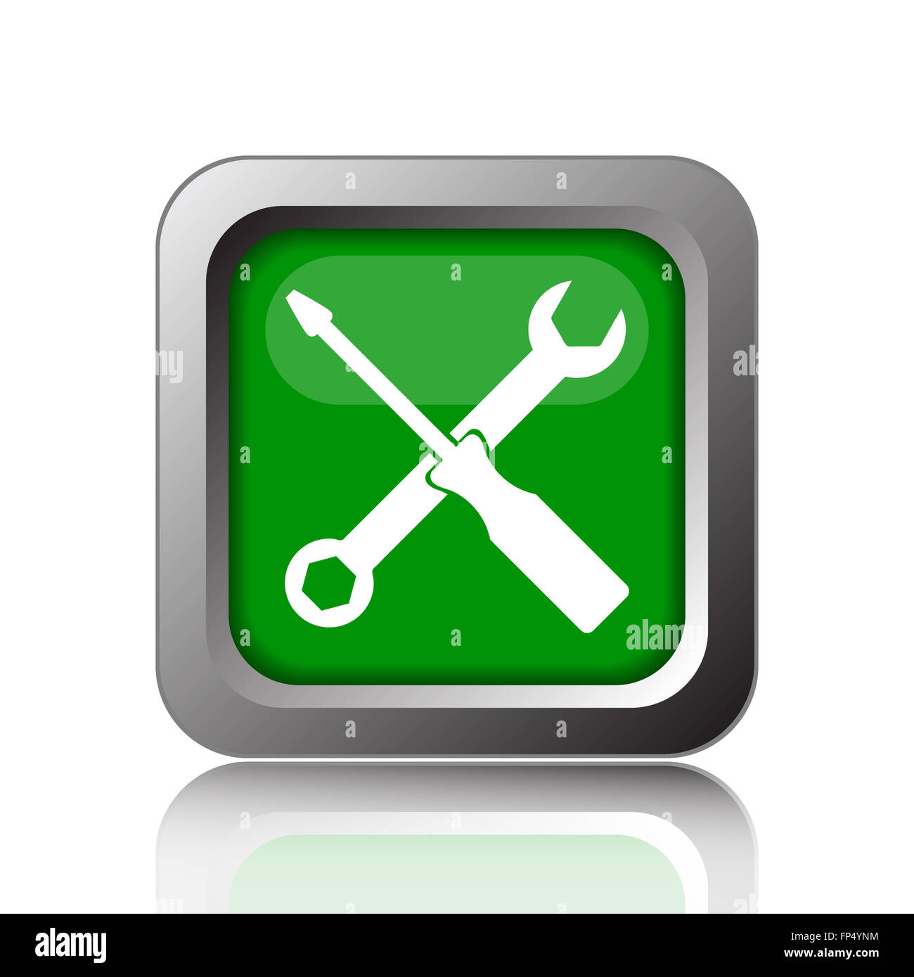 Tools icon. Internet button on black background Stock Photo - Alamy