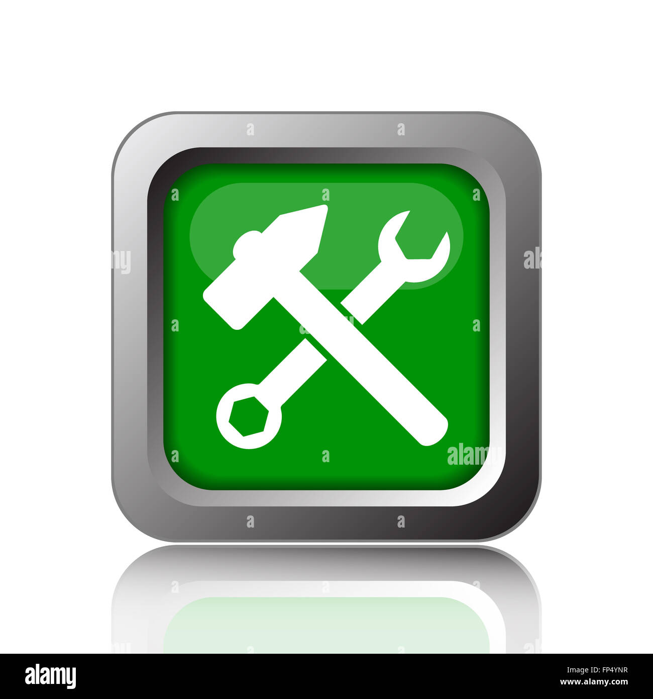 Tools icon. Internet button on black background Stock Photo - Alamy