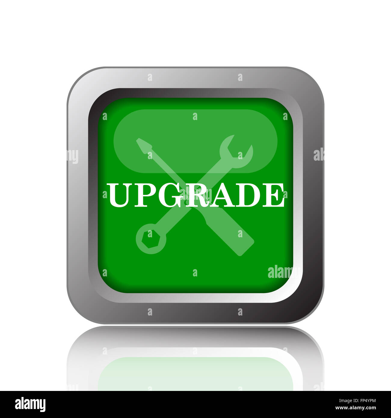Upgrade icon. Internet button on black background Stock Photo - Alamy