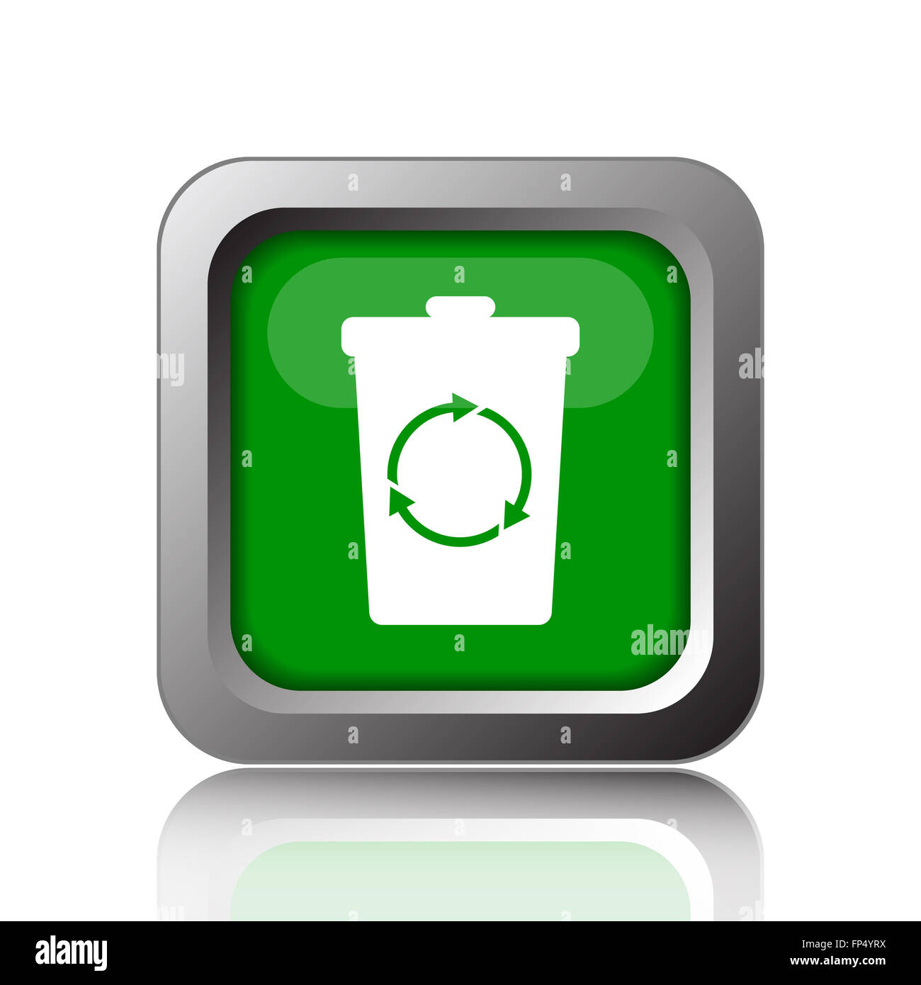 Recycle bin icon. Internet button on black background Stock Photo - Alamy
