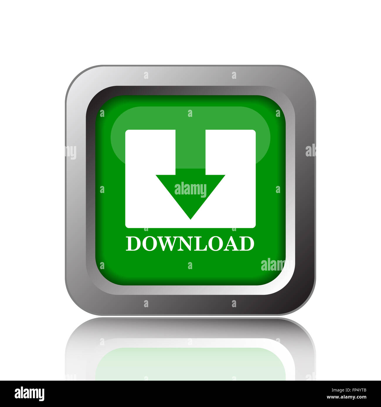 Download icon. Internet button on black background Stock Photo - Alamy