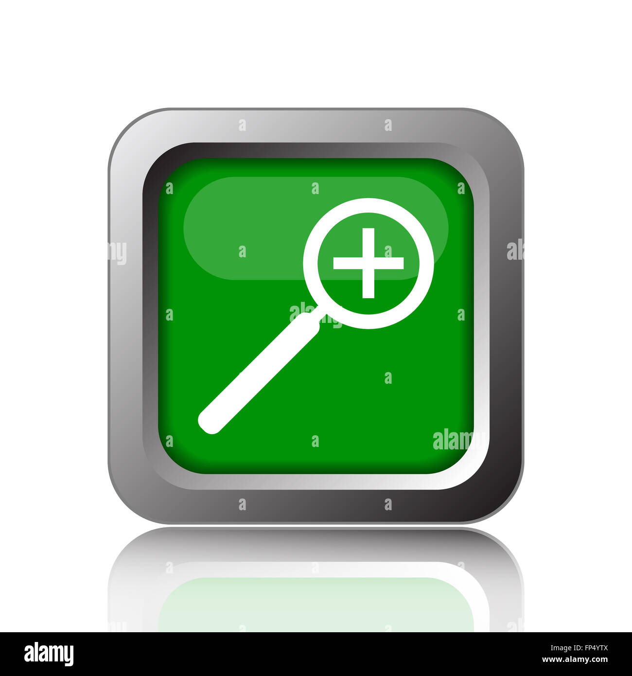 Zoom in icon. Internet button on black background Stock Photo - Alamy