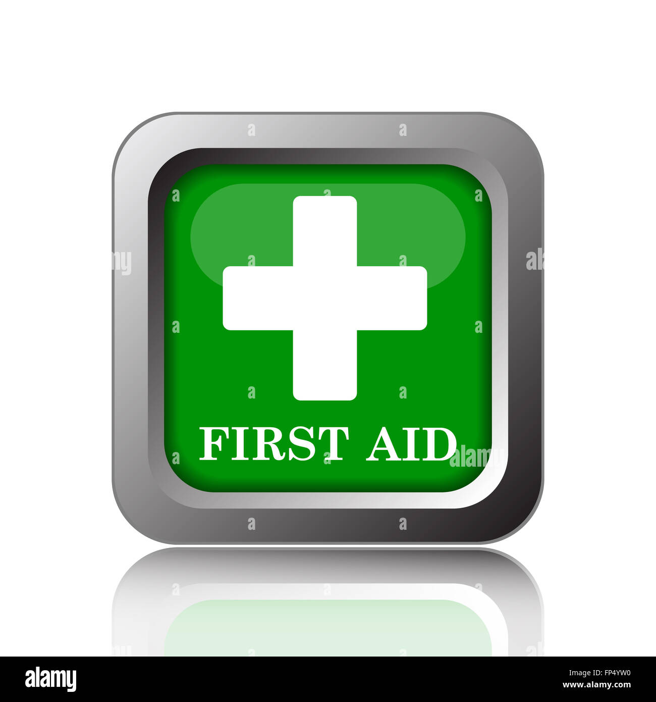 First aid icon. Internet button on black background Stock Photo - Alamy