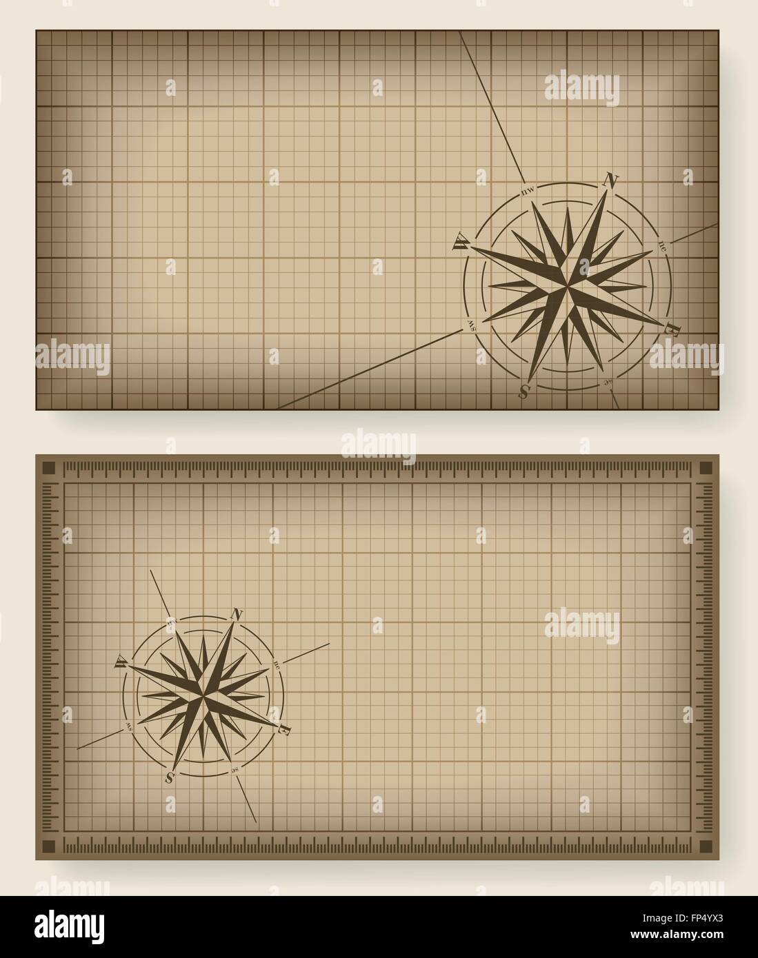 Blueprint background with compass rose Stock Vector Image & Art - Alamy