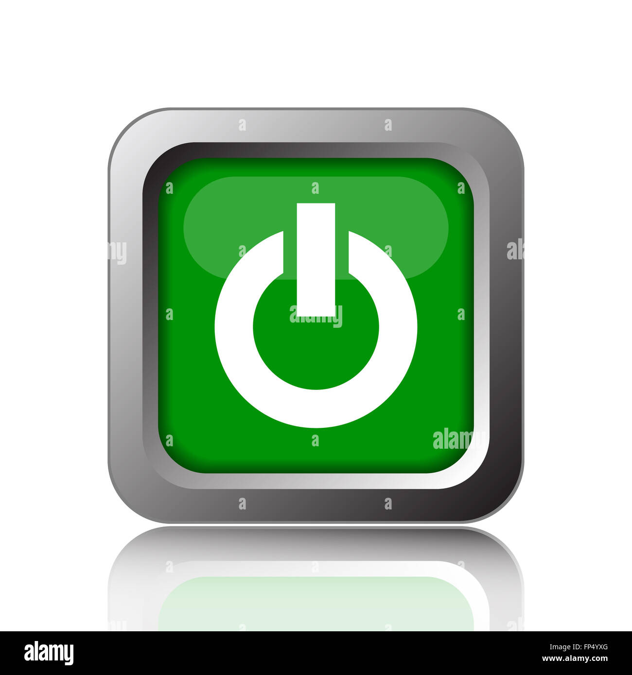 Power button icon. Internet button on black background Stock Photo - Alamy