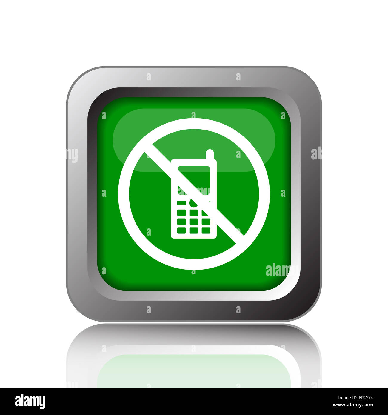 Mobile phone restricted icon. Internet button on black background Stock ...