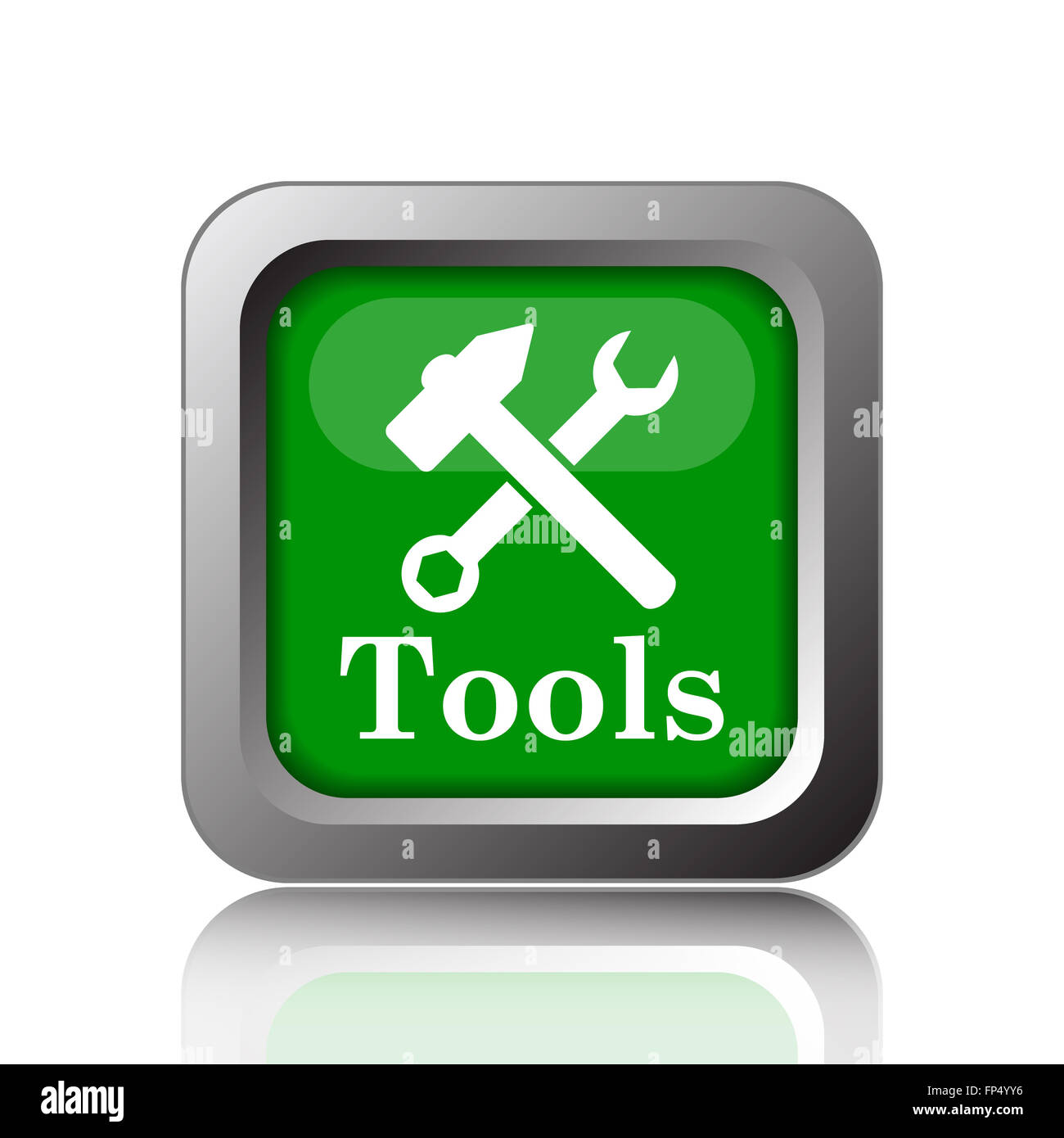Tools icon. Internet button on black background Stock Photo - Alamy