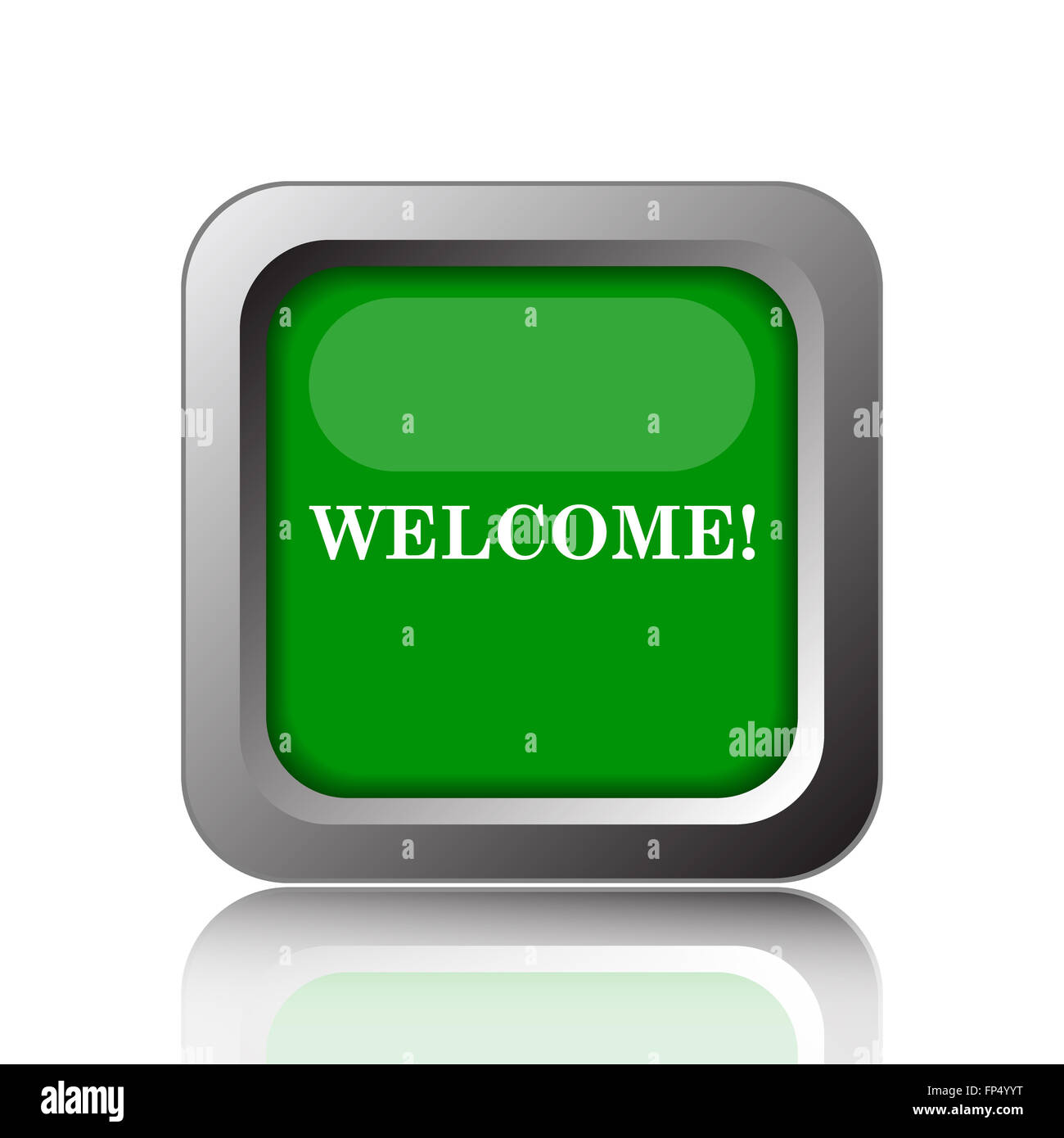 Welcome icon. Internet button on black background Stock Photo - Alamy