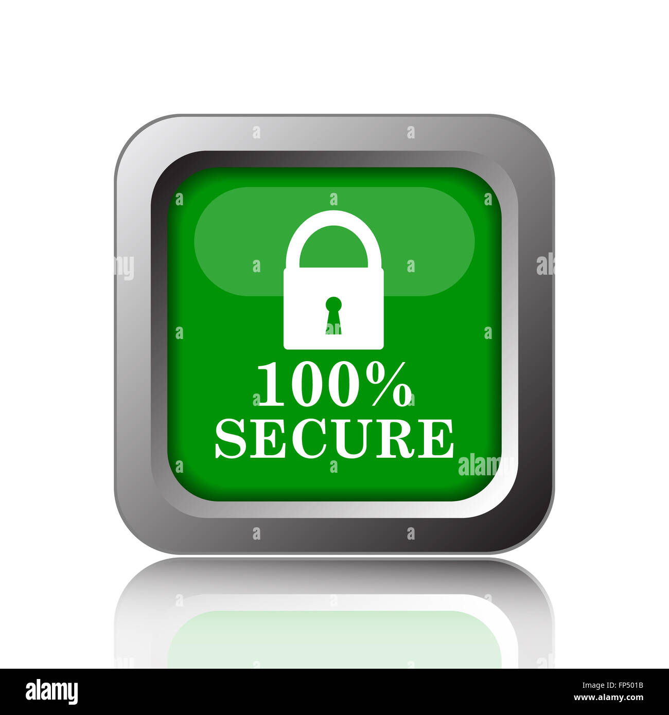 100 percent secure icon. Internet button on black background Stock ...