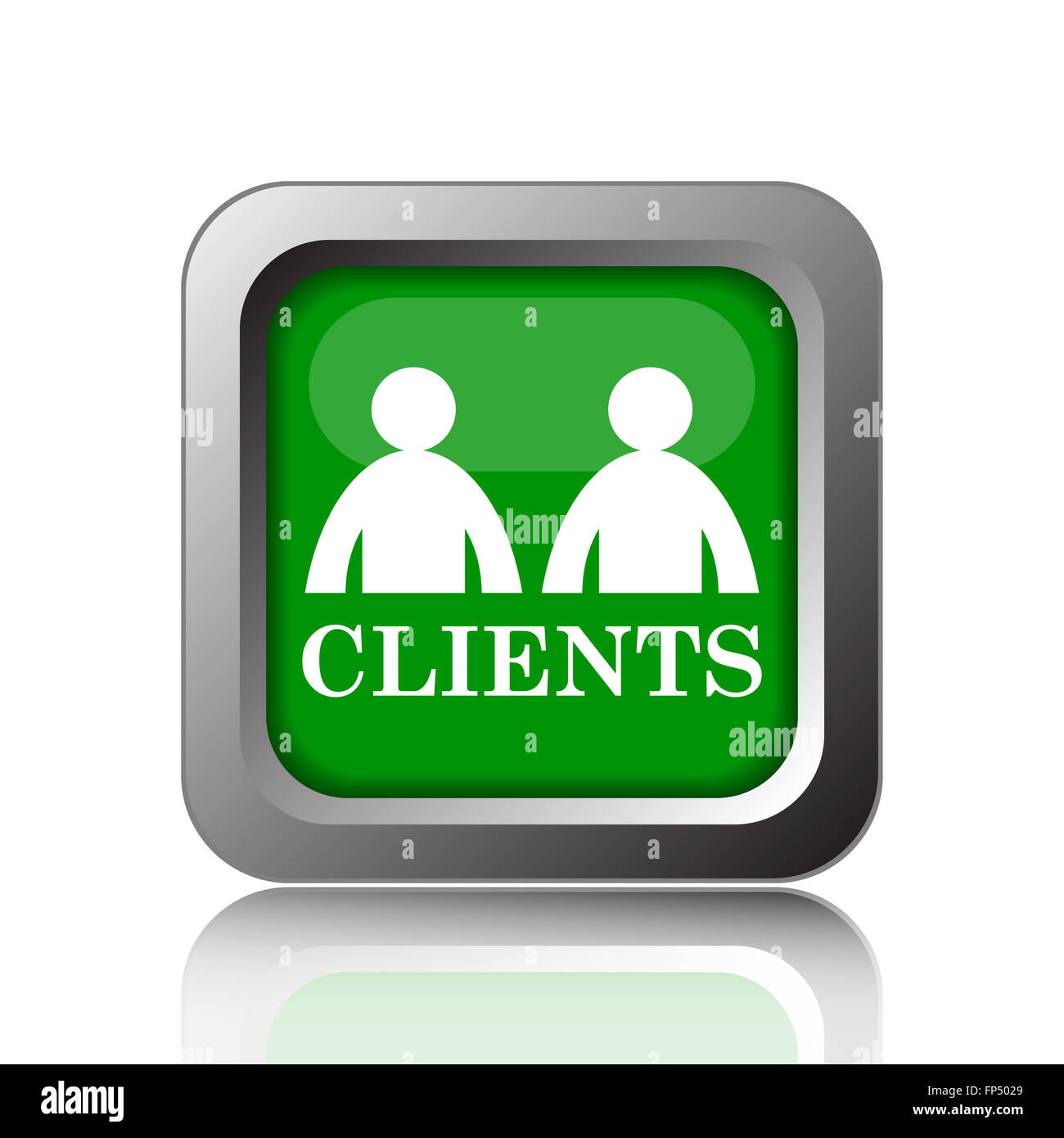 Clients icon. Internet button on black background Stock Photo - Alamy