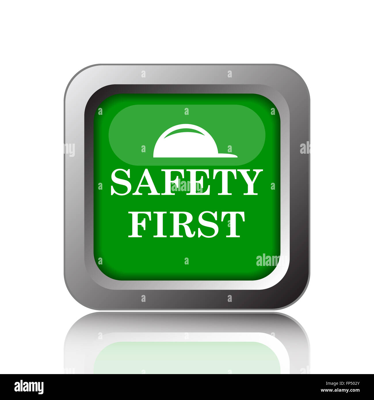 Safety first icon. Internet button on black background Stock Photo - Alamy