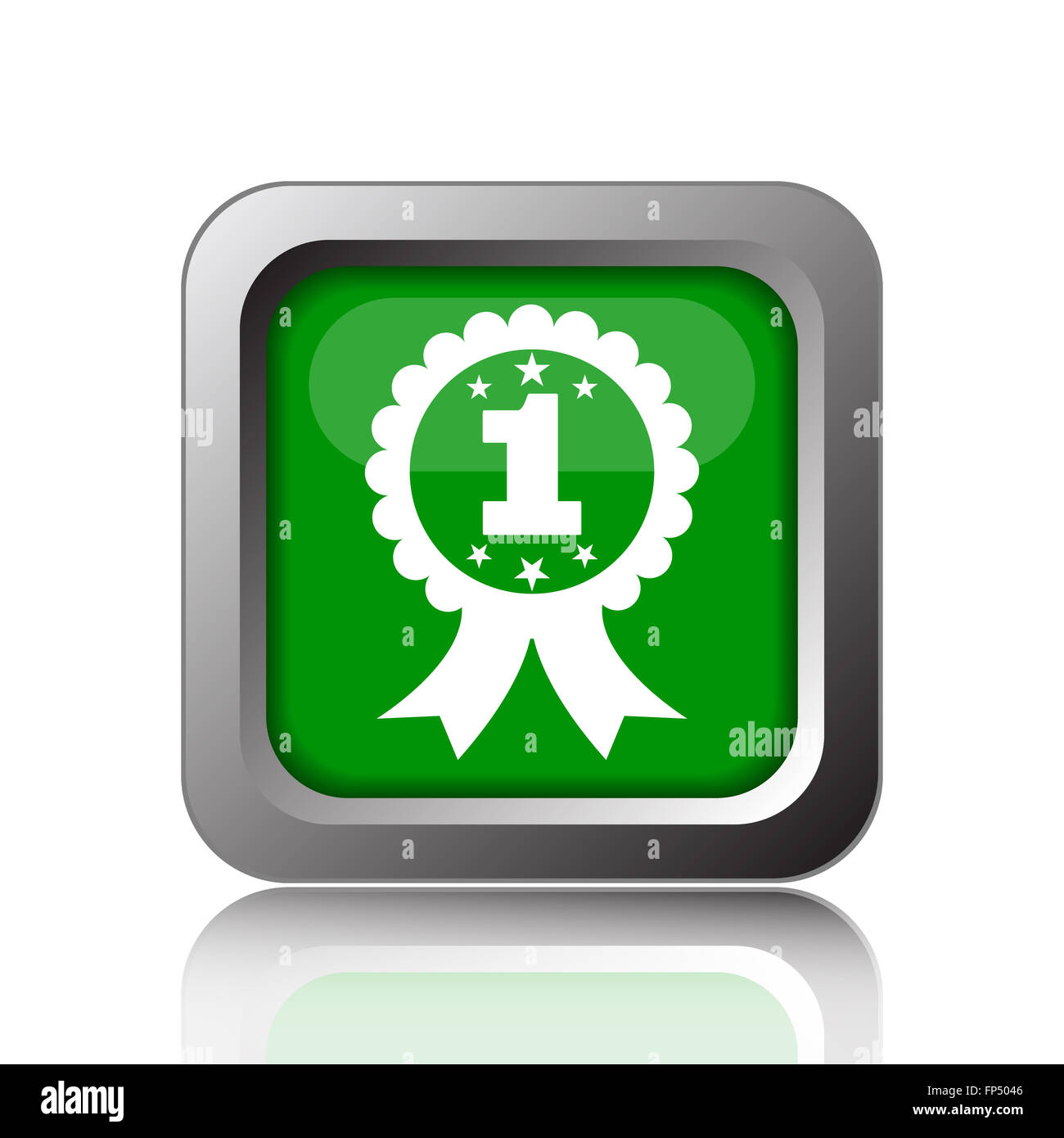 First prize ribbon icon. Internet button on black background Stock ...