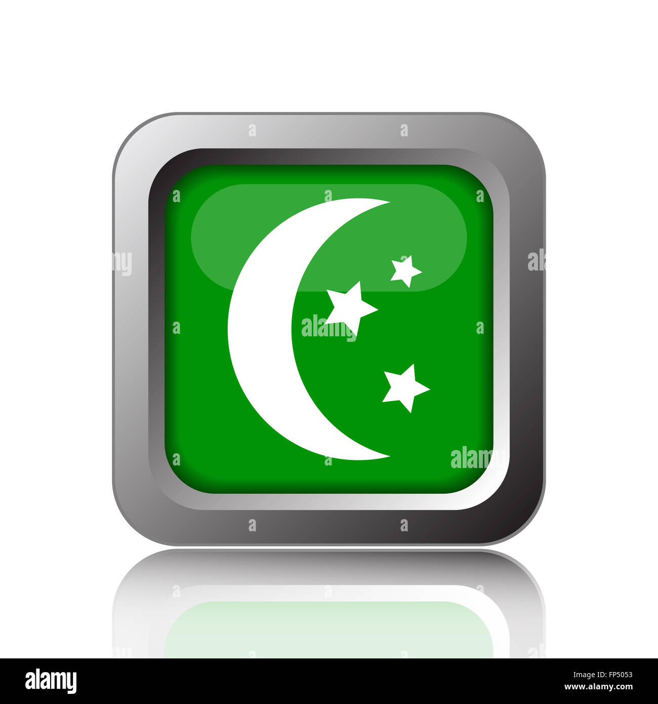 Moon icon. Internet button on black background Stock Photo - Alamy