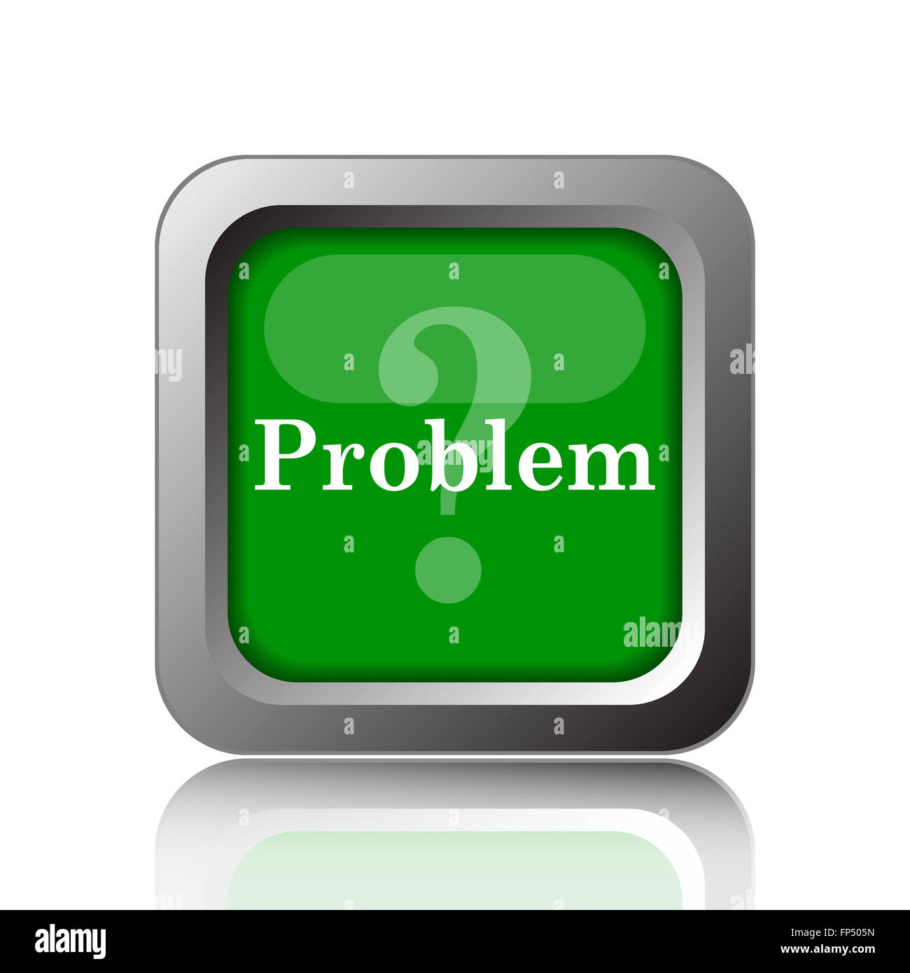 Problem icon. Internet button on black background Stock Photo - Alamy