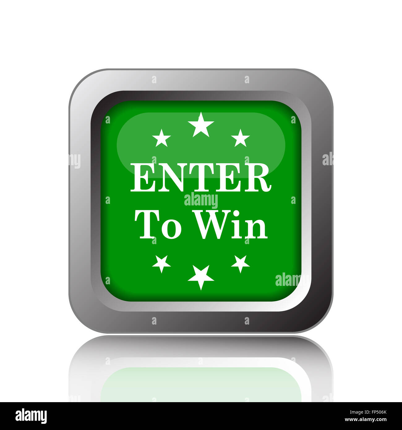 Enter to win icon. Internet button on black background Stock Photo - Alamy