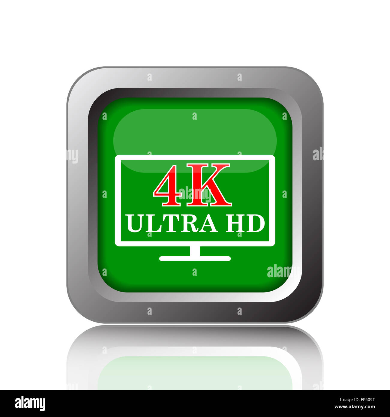 4K ultra HD icon. Internet button on black background Stock Photo - Alamy