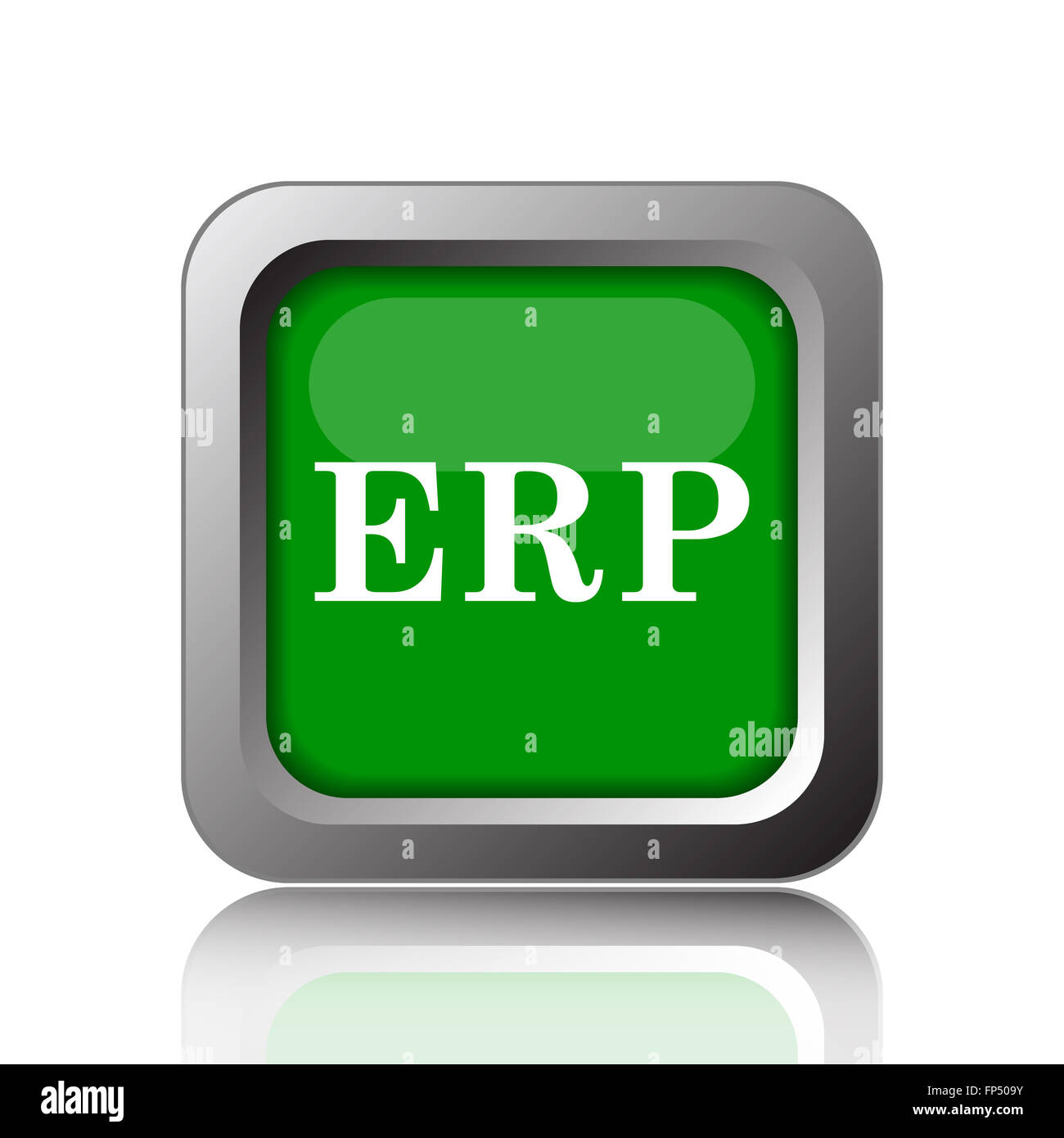 ERP icon. Internet button on black background Stock Photo - Alamy