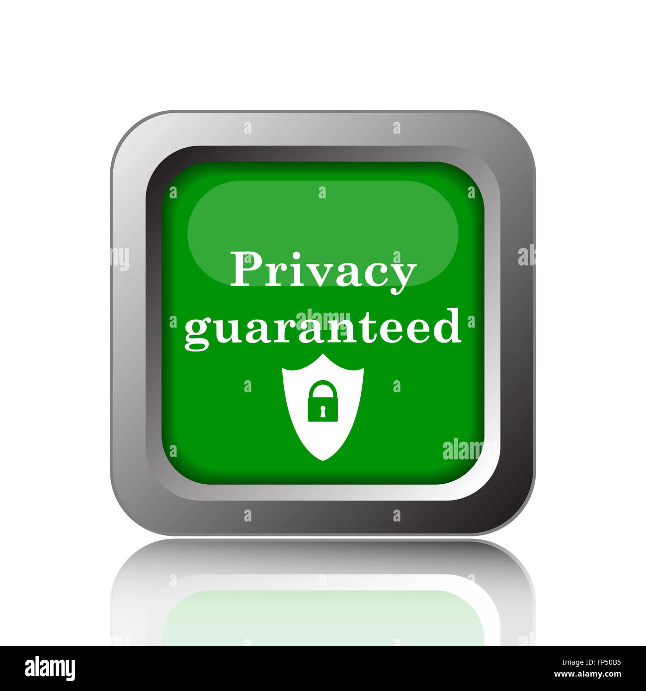 Privacy guaranteed icon. Internet button on black background Stock ...