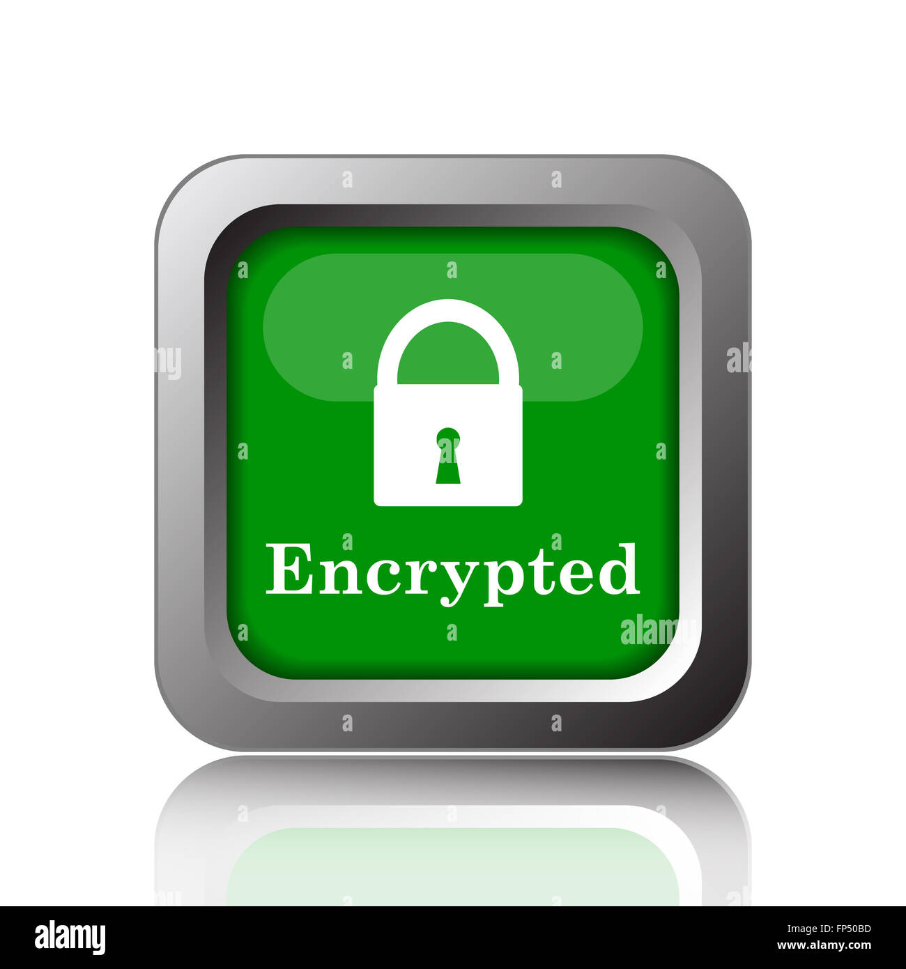 Encrypted icon. Internet button on black background Stock Photo - Alamy