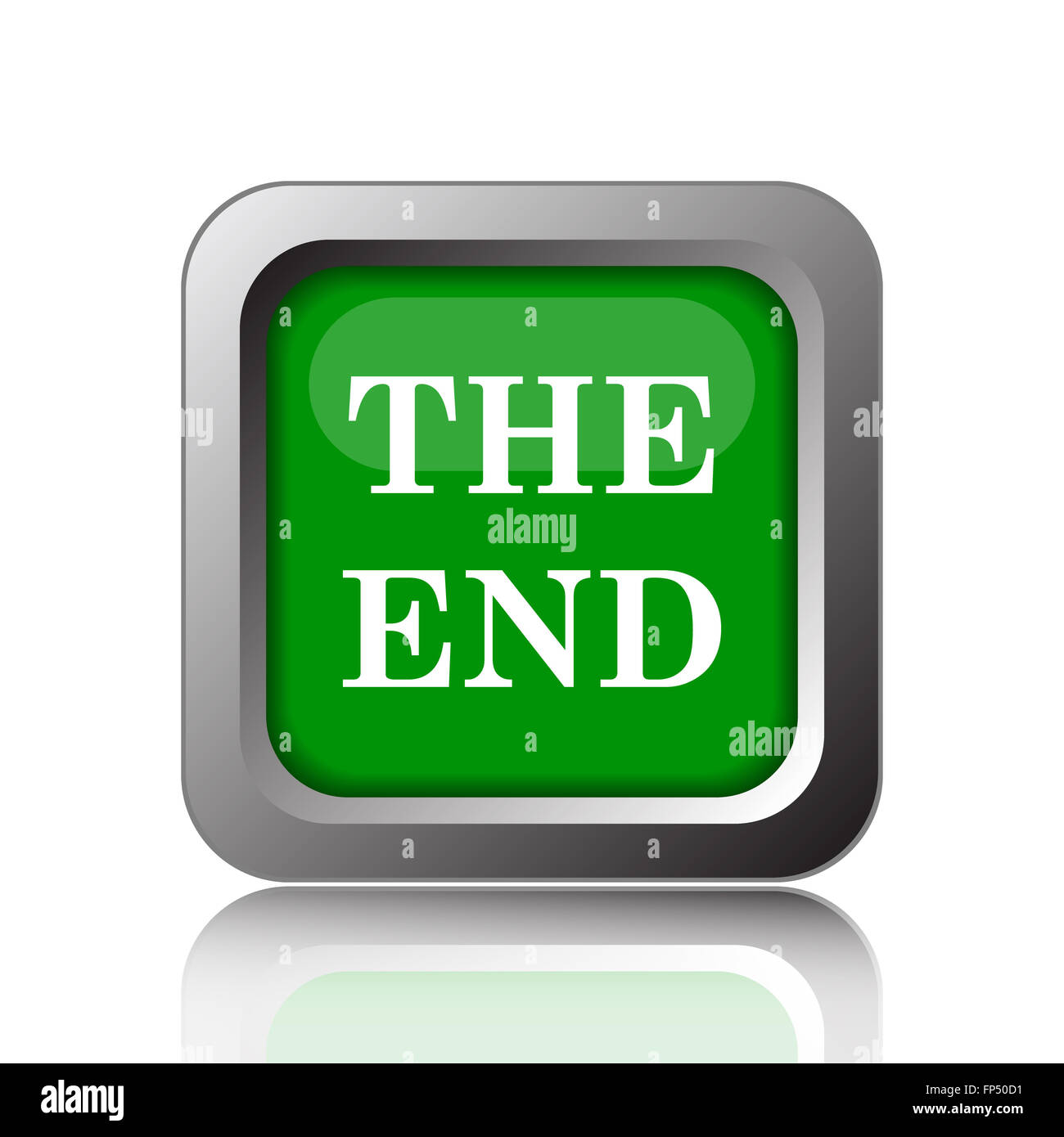 The End icon. Internet button on black background Stock Photo - Alamy