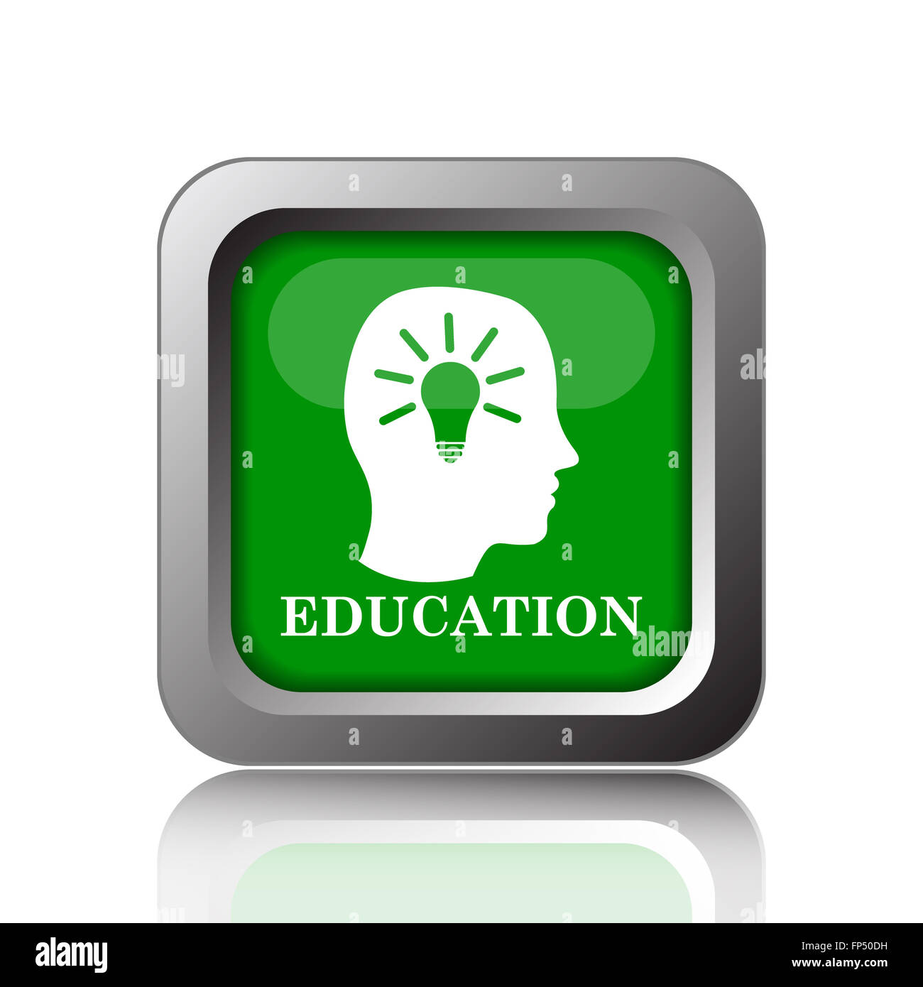 Education icon. Internet button on black background Stock Photo - Alamy
