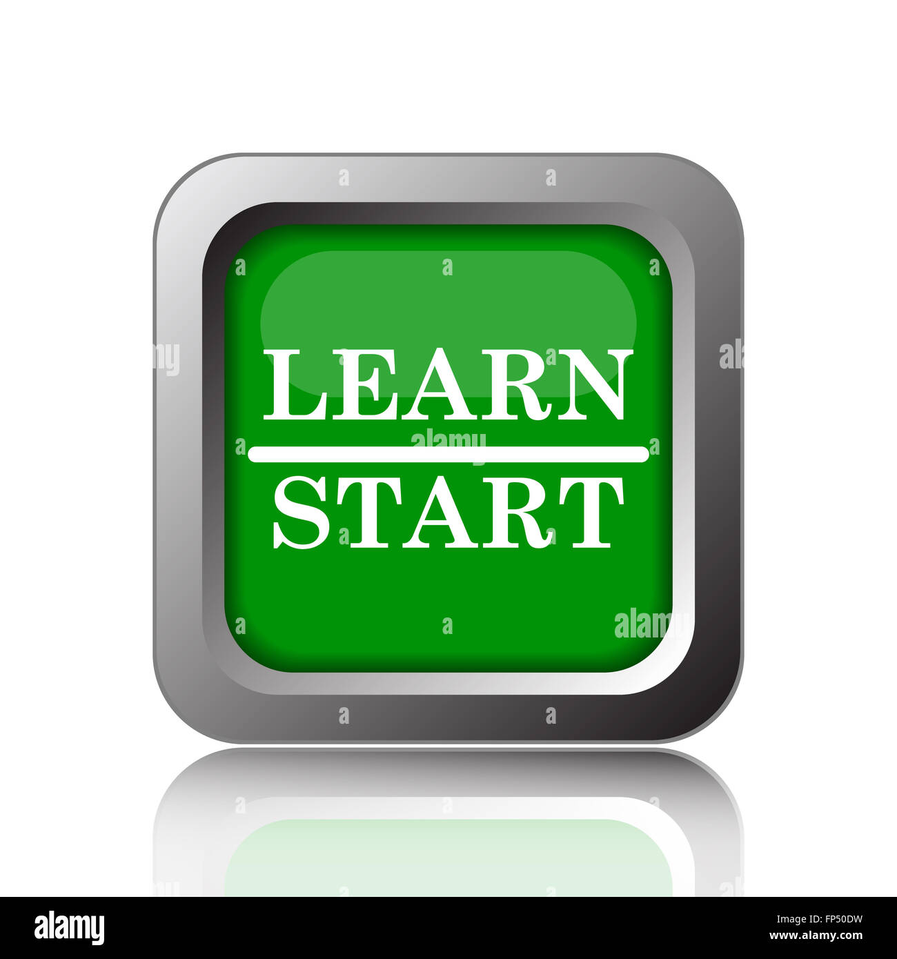 Start learn icon. Internet button on black background Stock Photo - Alamy