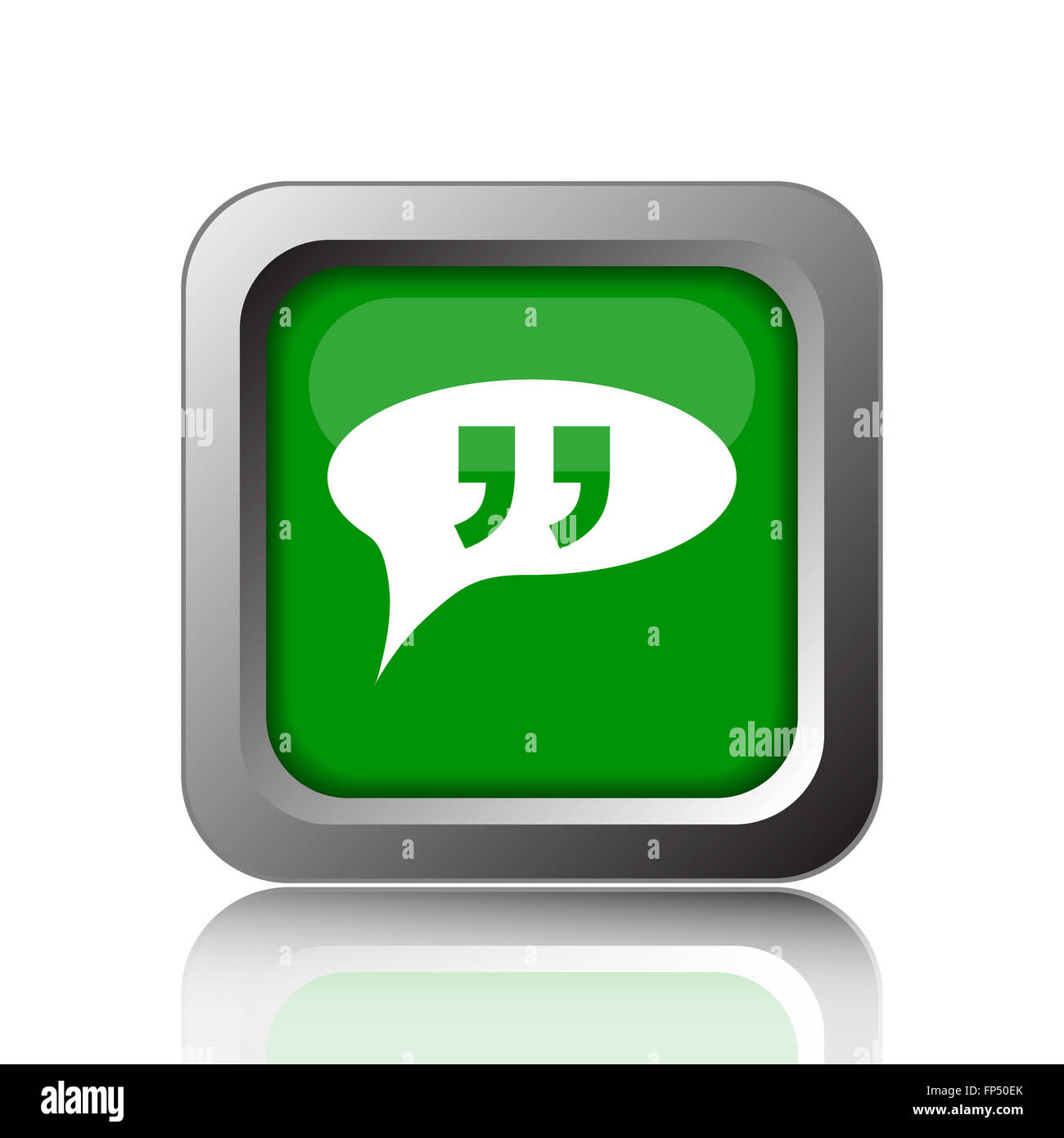 Double quotes icon. Internet button on black background Stock Photo - Alamy