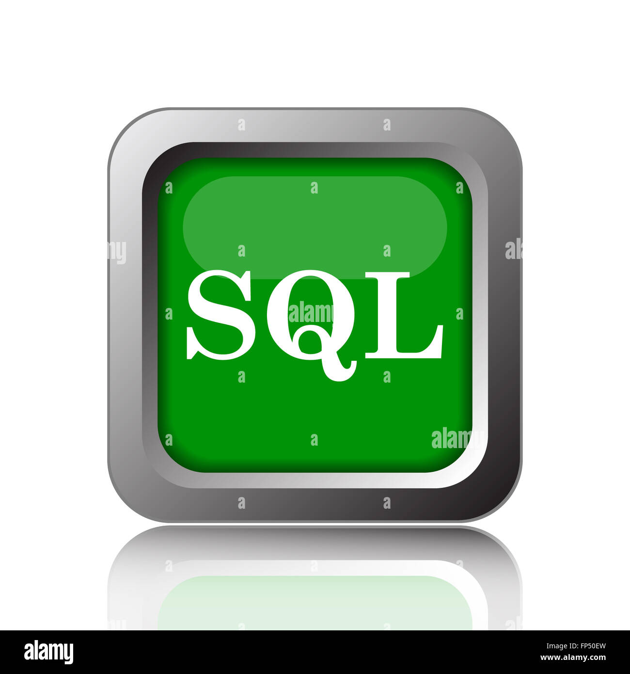 SQL icon. Internet button on black background Stock Photo - Alamy