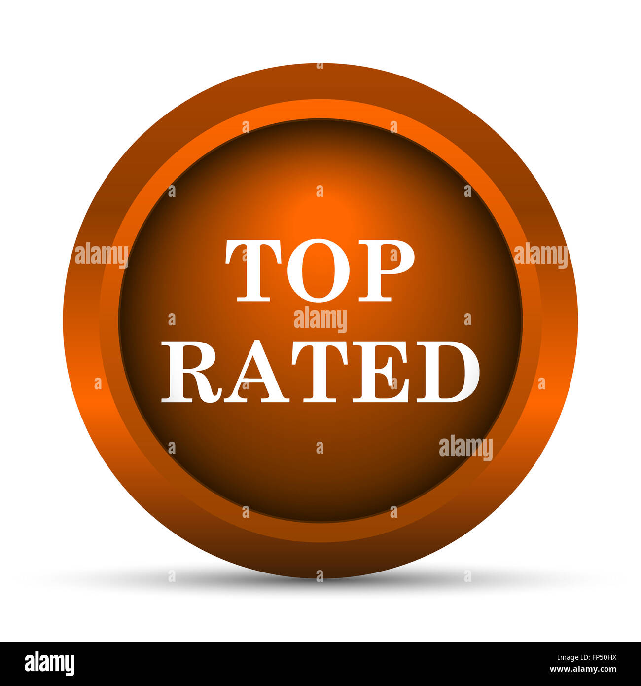 Top rated icon. Internet button on white background Stock Photo - Alamy