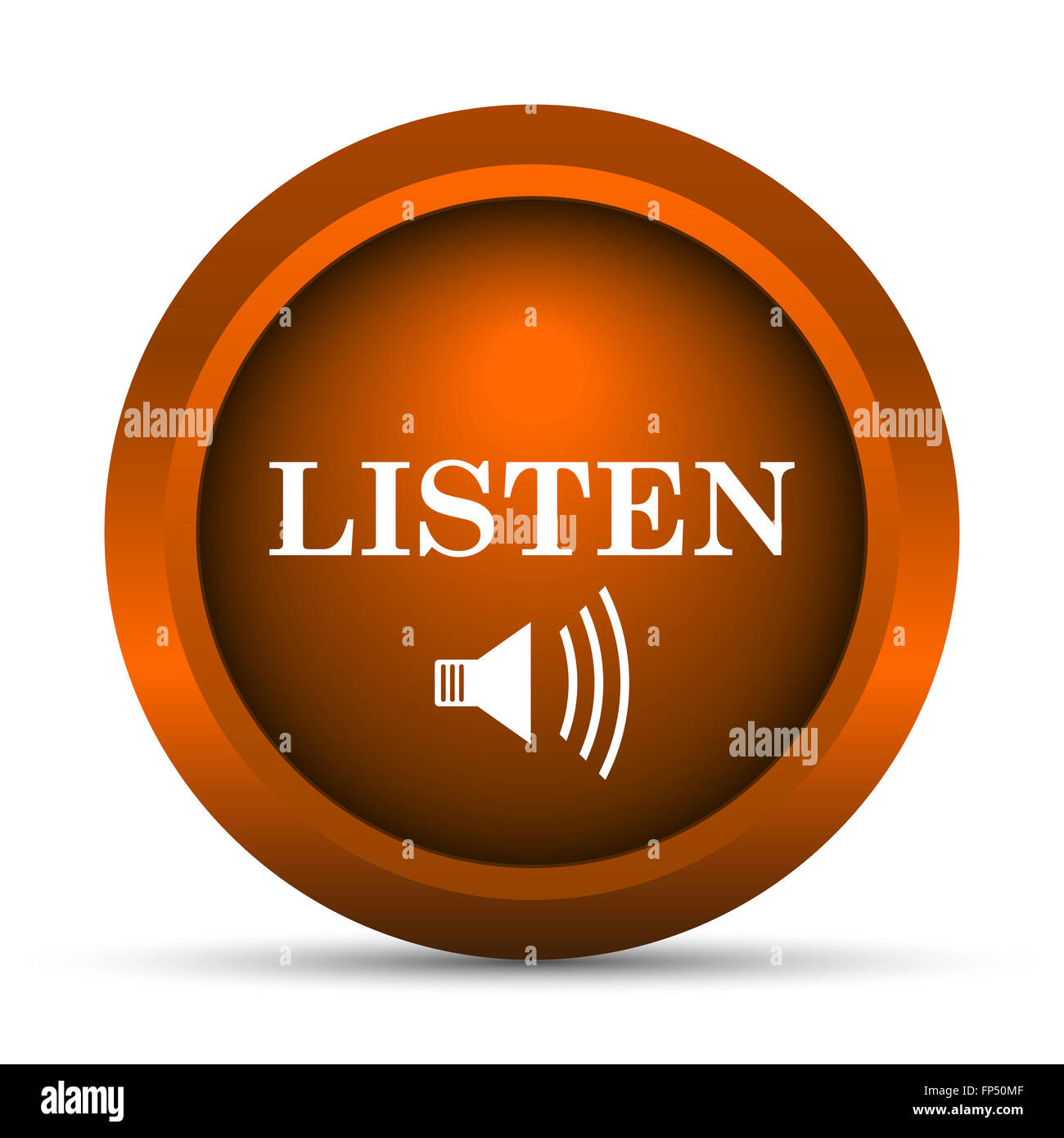 Listen icon. Internet button on white background Stock Photo - Alamy