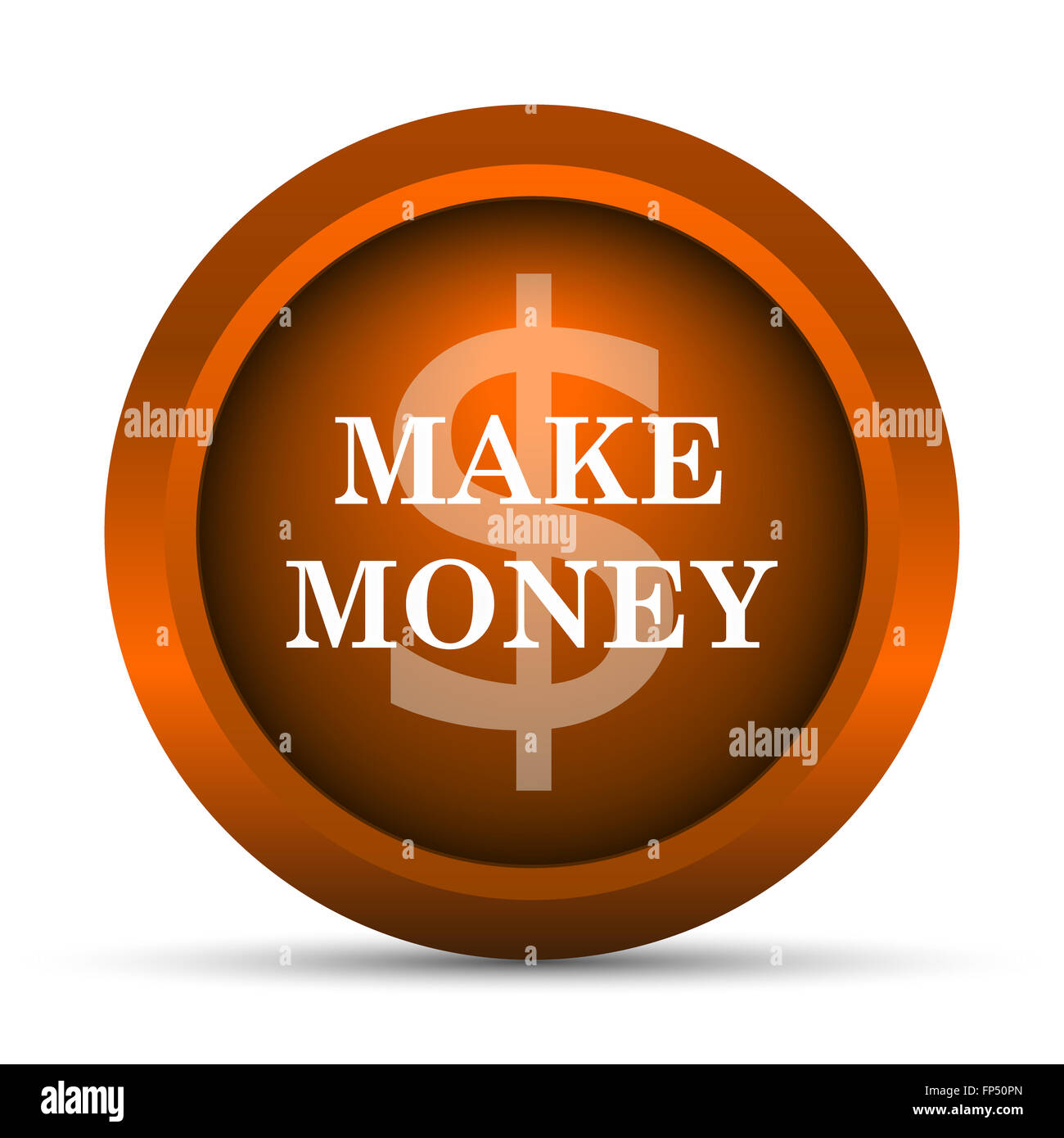 Make money icon. Internet button on white background Stock Photo - Alamy