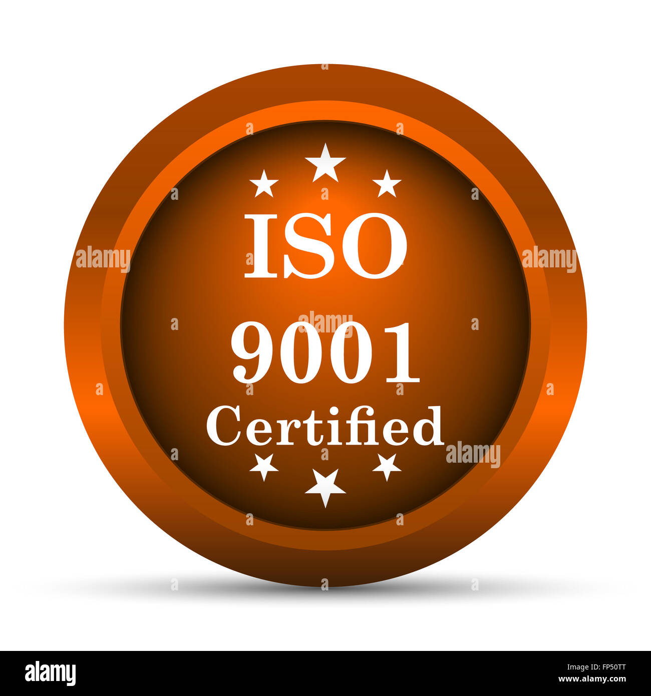 ISO9001 icon. Internet button on white background Stock Photo - Alamy