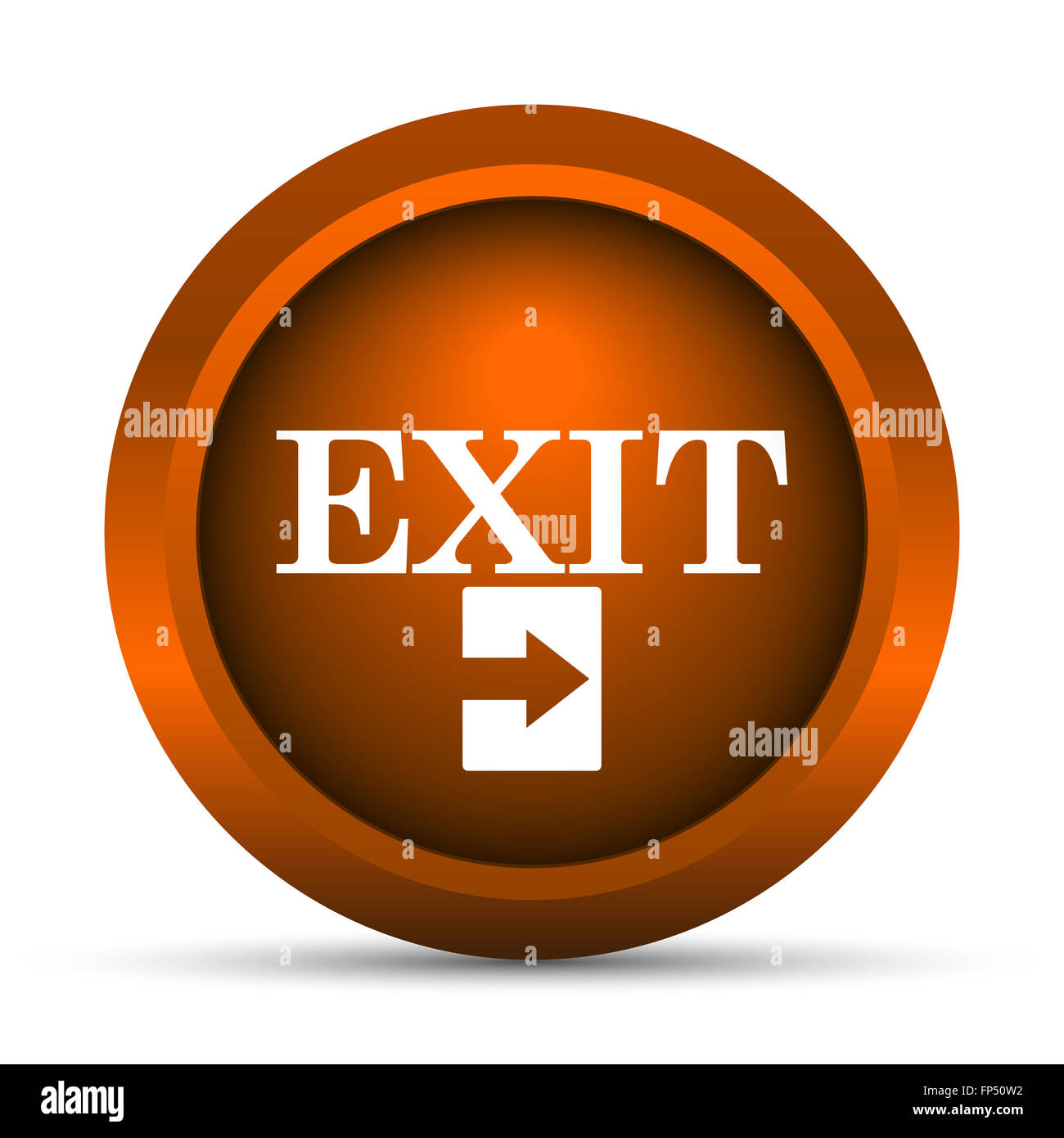 Exit icon. Internet button on white background Stock Photo - Alamy