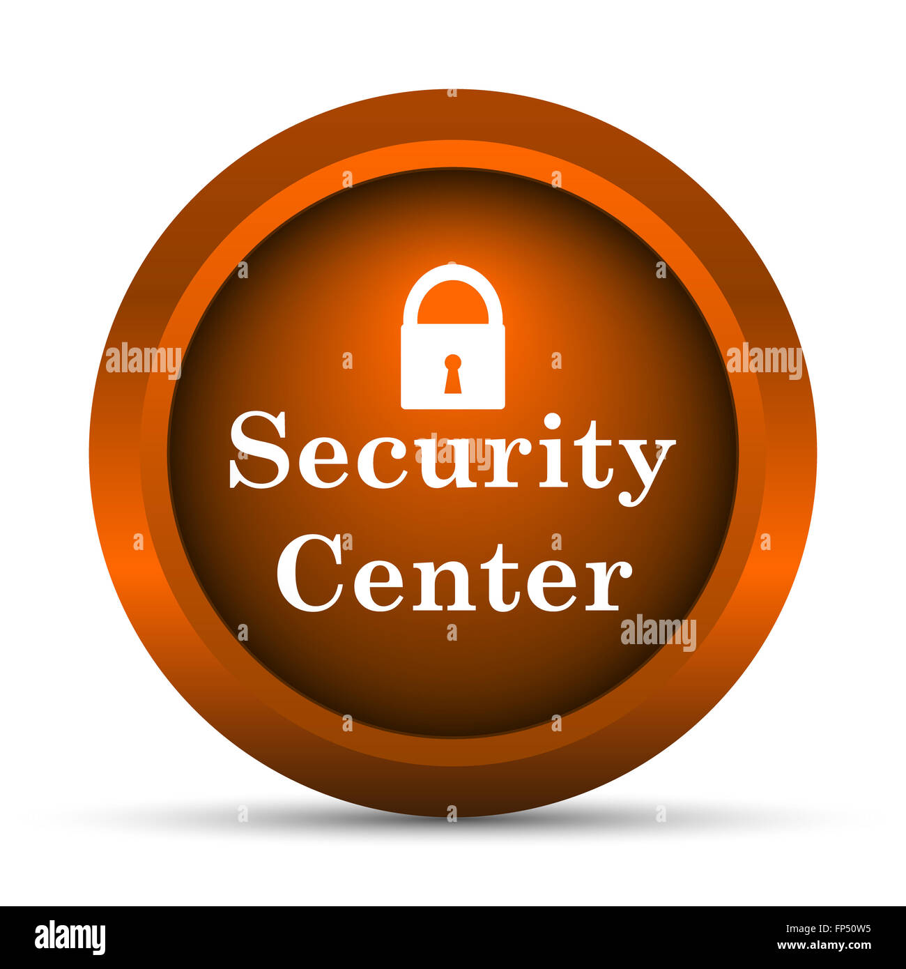Security center icon. Internet button on white background Stock Photo ...