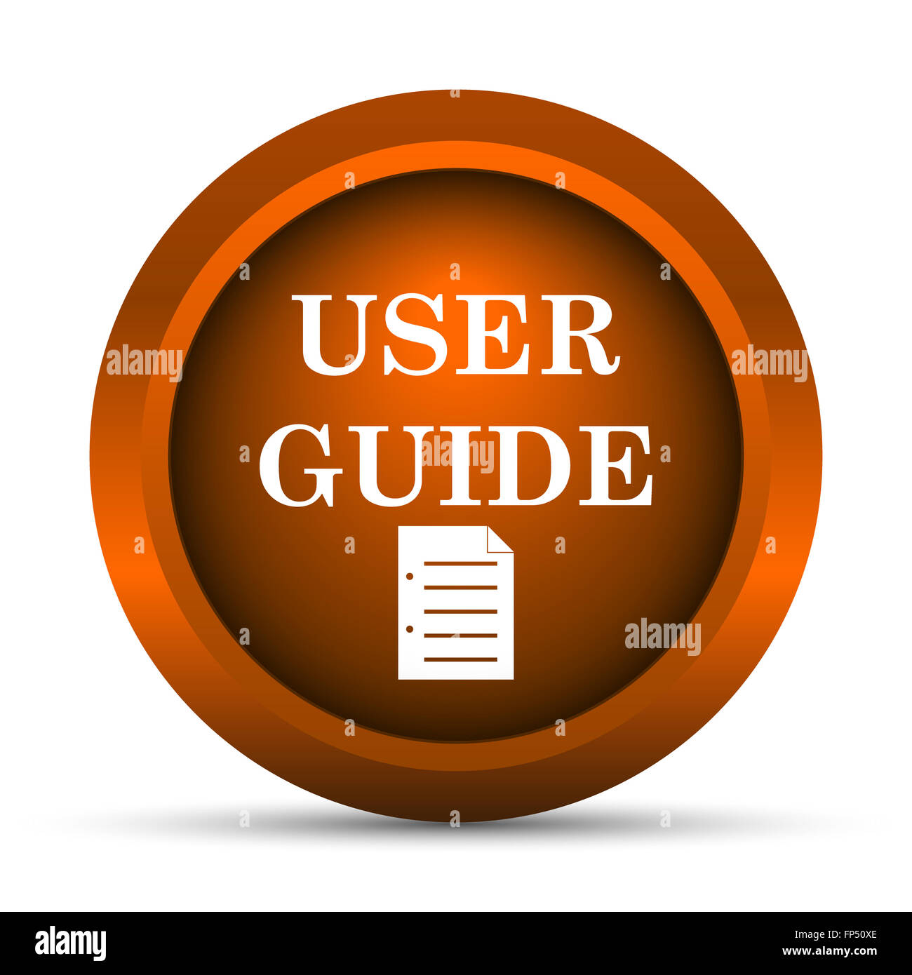 User guide icon. Internet button on white background Stock Photo - Alamy